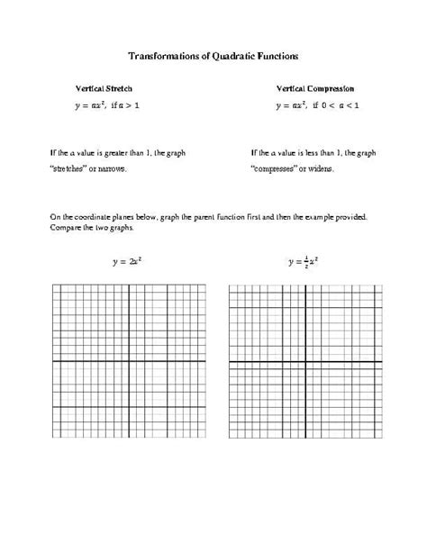 Guided Notes Graphing Quadratics From Vertex Form Tpt