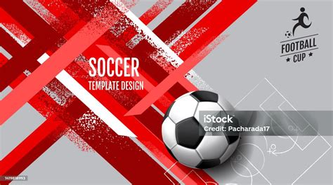축구 레이아웃 템플릿 디자인 사각형 빨간색 톤 스포츠 배경 붓에 대한 스톡 벡터 아트 및 기타 이미지 붓 축구 0명 Istock