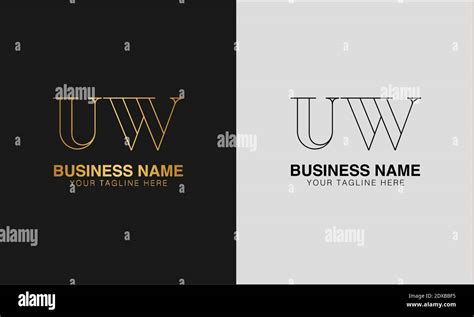uw u w initial based abstract modern minimal creative logo vector