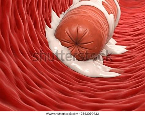 Sausage Garlic Sauce Ejaculation Inside Vagina Stock Illustration