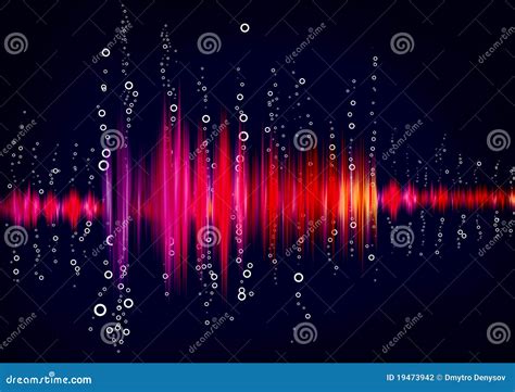 Equalizer With Sound Waves And Rays Computer Generated Modern Audio Visualizer 3d Rendering