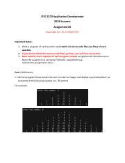 Assignment 5 ITEC 2270 Pdf ITEC 2270 Application Development 2023