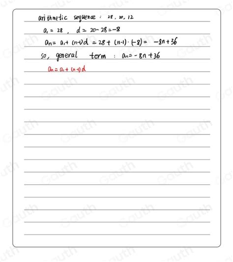 Solved Determine The General Term And Recursive Formula For The