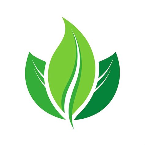 Green Leaf Logo Design With Three Leaves Premium Ai Generated Vector