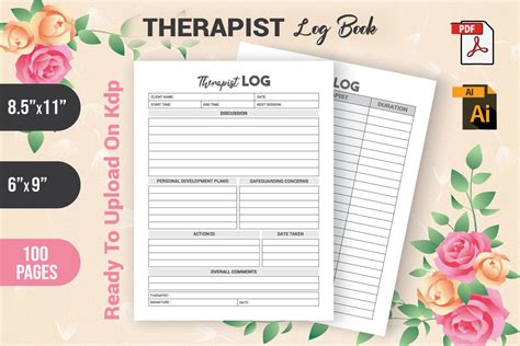Therapist Log Book Journal Kdp Graphic By Mi Craft Shop · Creative
