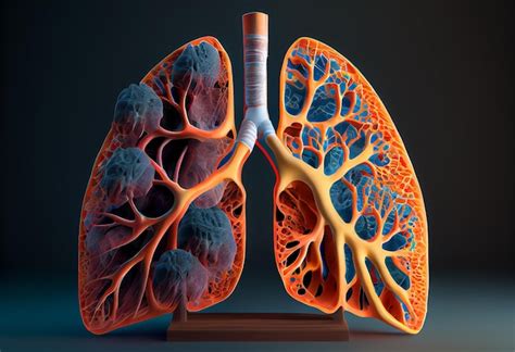 Premium Ai Image Human Lung Model Illness Lung Cancer And Lung Disease Generate Ai