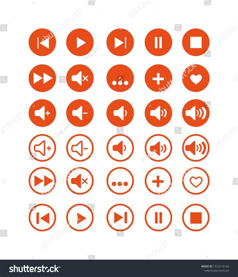Vektor Stok Music Player Buttons Play Icon Pause Tanpa Royalti