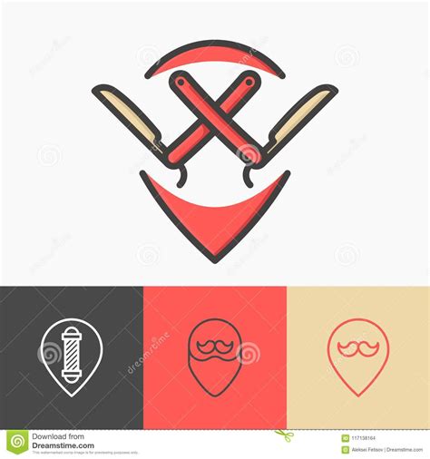 Four Minimalistic Pointers For Barber Shop Stock Vector Illustration Of Navigation Haircut