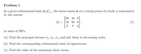 Solved Problem1 In A Given Orthonormal Basis {e By The