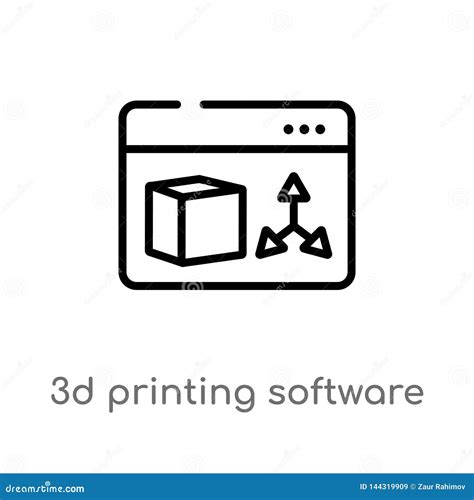 3d Printing Software Outline Vector Icon Thin Line Black 3d Printing Software Icon Flat Vector