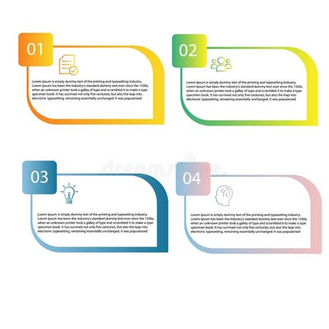 Infographic Rectangle Shape Vector Template Process Concept Step For Strategy Stock Vector