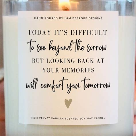 Sympathy T Beyond The Sorrow Memorial Quote Candle By Landm Bespoke