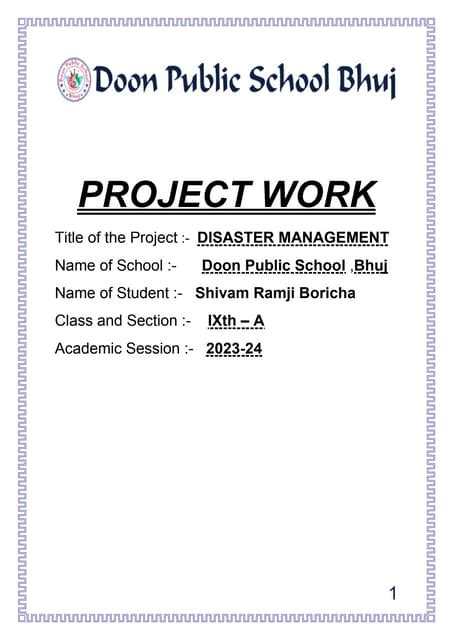 545602005 Sst Class9 Disaster Management Projectpdf