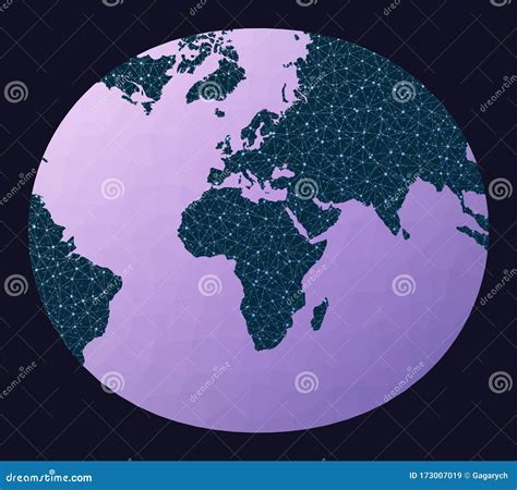 Abstract Map Of World Network Stock Vector Illustration Of Line