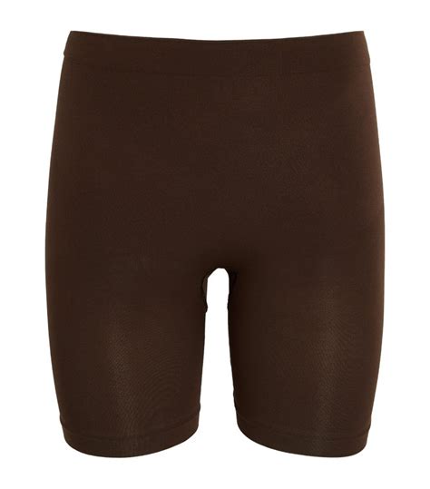 Womens Skims Brown Seamless Sculpt Mid Thigh Shorts Harrods Uk