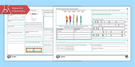 Aqa Chemistry Separate Unit 8 Chemical Analysis Foundation Revision Activity