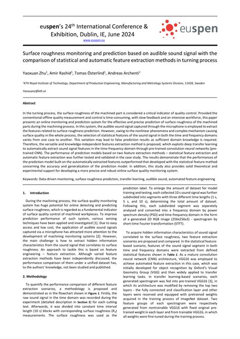 pdf surface roughness monitoring and prediction based on audible
