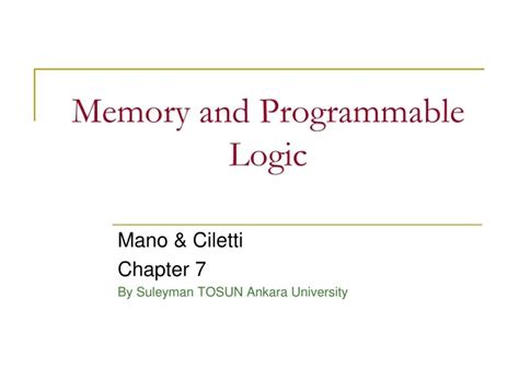 Ppt Memory And Programmable Logic Powerpoint Presentation Free Download Id9388565