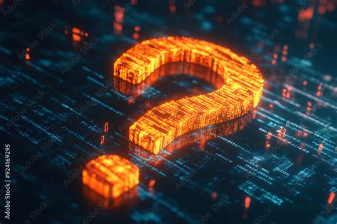 Digital 3d Question Mark With Binary Code Ai In Question Answering