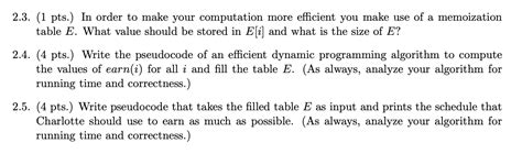 Problem 2 Dynamic Programming One Dimensional Table