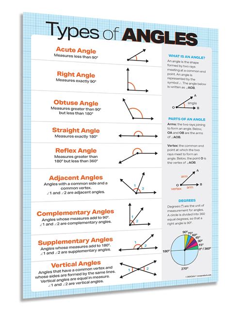 Zoco Types Of Angles Poster Laminated 17 X 22 Inches Geometry