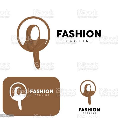 히잡 로고 이슬람 여성 패션 심플 디자인 이슬람 의류 벡터 아이콘 기호 일러스트 레이 션 프레임에 대한 스톡 벡터 아트 및 기타