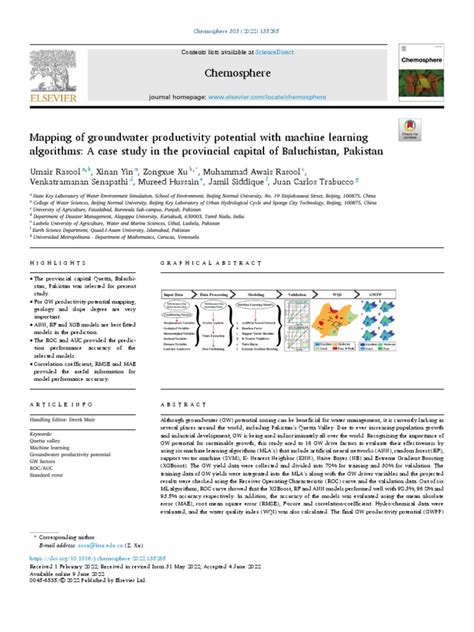 mapping of groundwater productivity potential with machine learning
