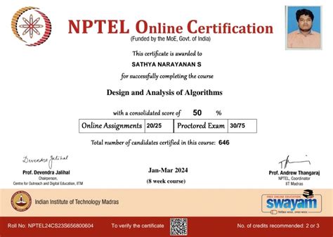 Designanalysis Algorithm Nptel Iitmadras Sathya Narayanan