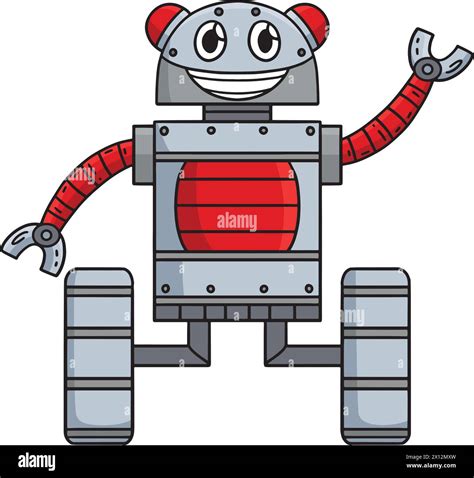 Robot With Wheels Cartoon Colored Clipart Stock Vector Image And Art Alamy