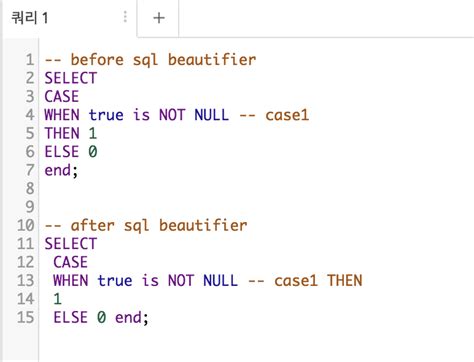 Workbench Sql Beautifier Not Working Properly Case When Then