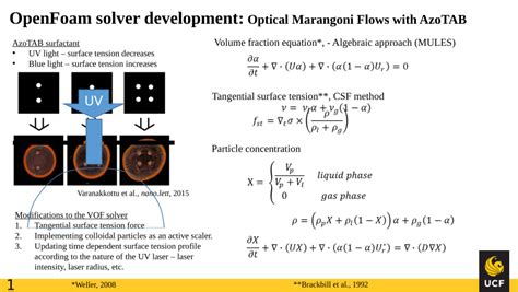 Pdf Some Of The Solver Development Work In Openfoam 1 Optical Marangoni Flows With Azotab 2