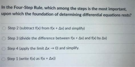 Solved In The Four Step Rule Which Among The Steps Is The