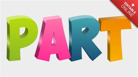 Part Text Effect Generator