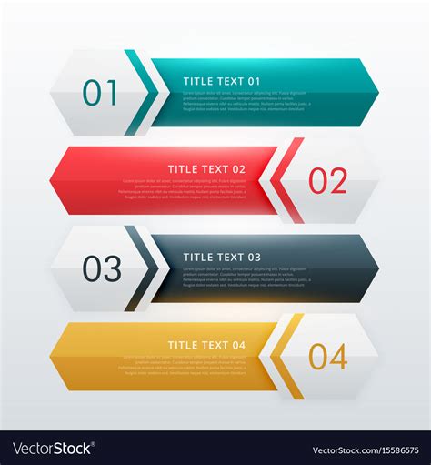 Four Steps Modern Infographic Design Template Vector Image