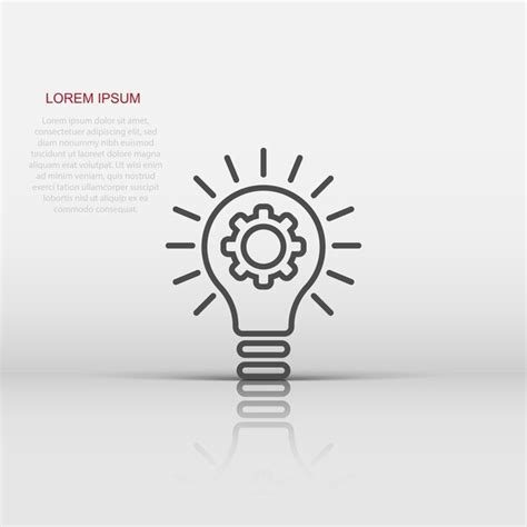 Premium Vector Innovation Icon In Flat Style Lightbulb With Cogwheel Vector Illustration On