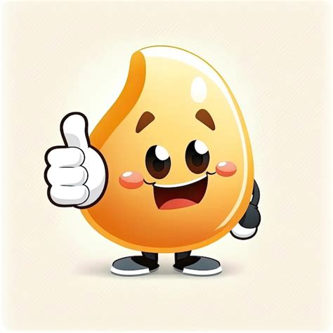 엄지 손가락 신호 만화 캐릭터 벡터 일러스트 흰색 배경 Made By Ai인공 지능 프리미엄 사진