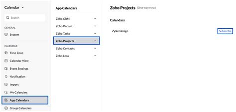Zoho Projects Sync Zoho Calendar
