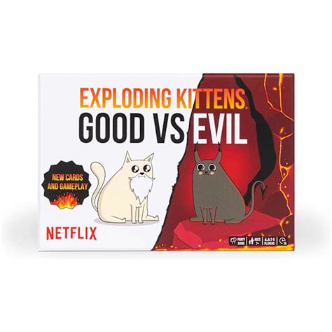 Exploding Kittens God Vs Evil 55 Kort Inspirerade Av Netflix Serien Höj Nivån På Exploding