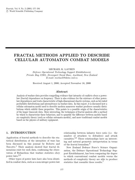 Cellular Automaton Combat Models Download Free Pdf Power Law Automata Theory