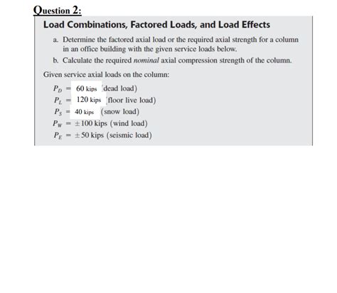 Solved Load Combinations Factored Loads And Load Effects