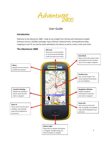 Memory Map Adventurer User Manual Manualzz