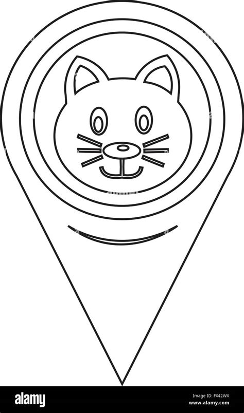 Map Pin Pointer Cat Icon Stock Vector Image And Art Alamy