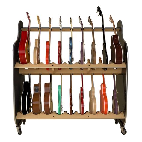 The Session Pro™ Double Stack Mobile Guitar Shelf Racks