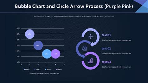 Bubble Chart And Circle Arrow Process Purple Pink