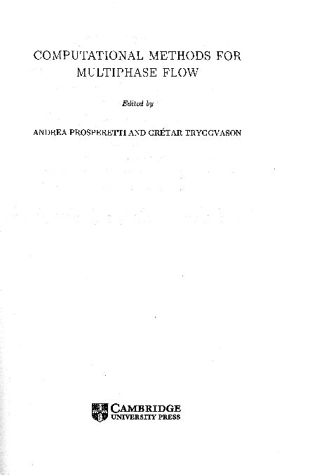Pdf Computational Methods For Multiphase Flow