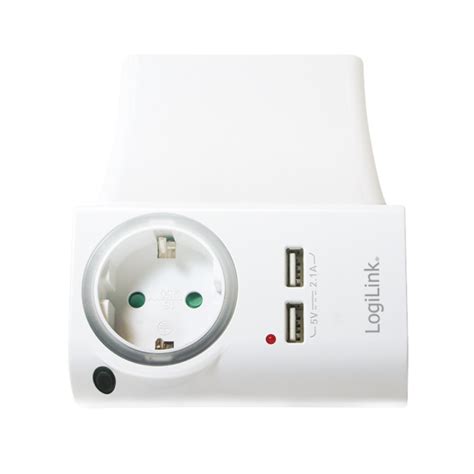 Usb Power Socket Adapter 2x Usb Ports With Phone Holder TilbehØr
