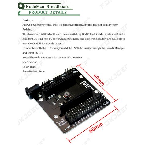 Nodemcu Node Mcu Base Esp8266 Testing Diy Breadboard Basics Tester Suitable For Nodemcu V3