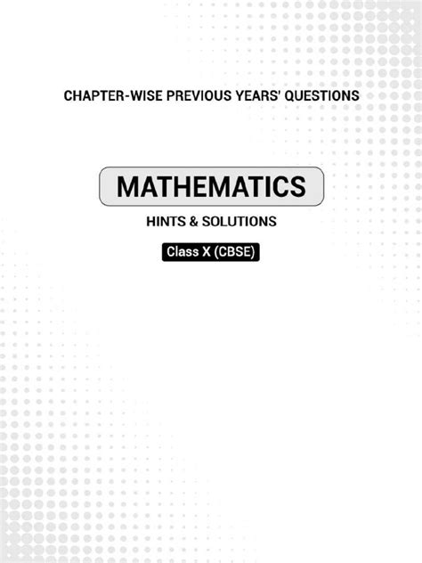 Cbse X Chapterwise Previous Years Qs Mathematics Sol Final Compressed Pdf