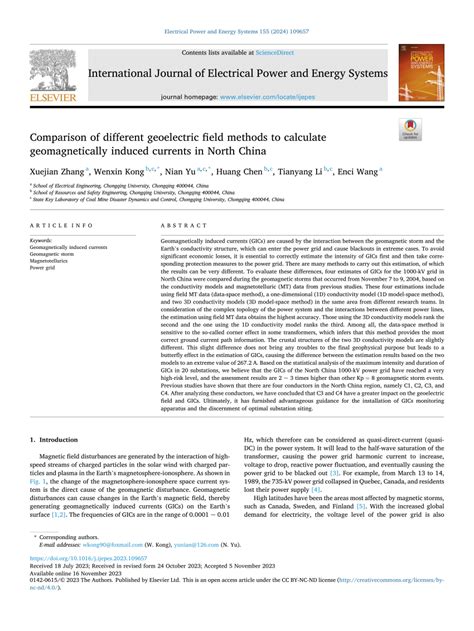 Pdf Comparison Of Different Geoelectric Field Methods To Calculate Geomagnetically Induced