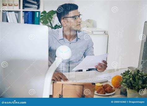 Programmer Checking Data Stock Photo Image Of Office